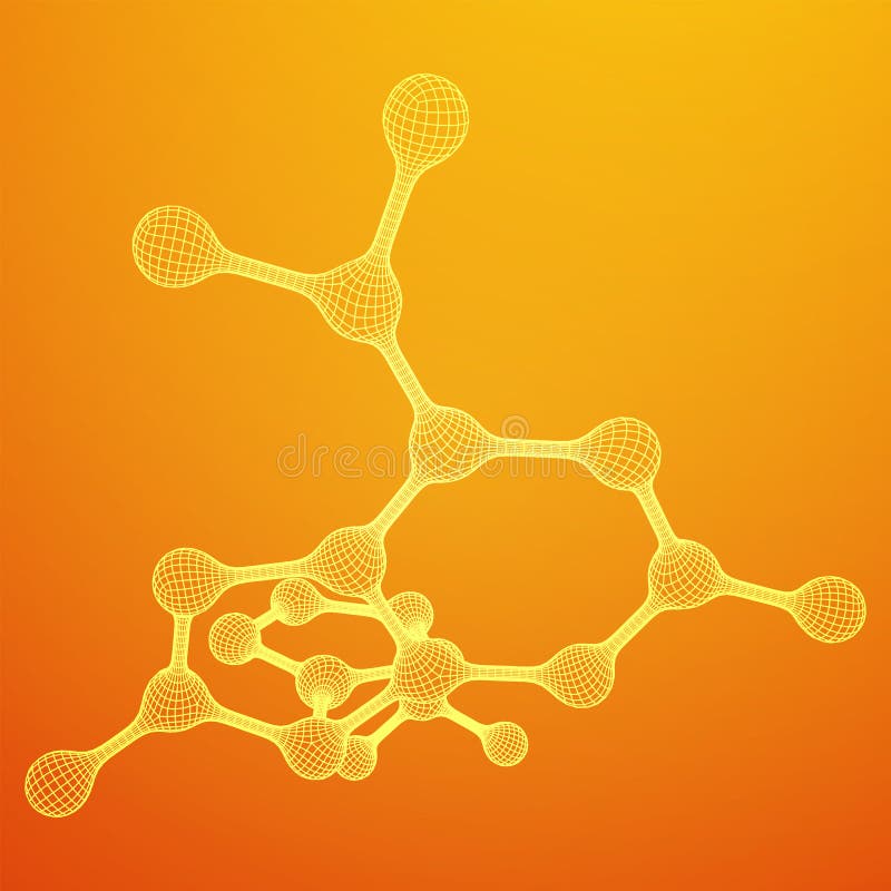 Wireframe Mesh Molecule. Connection Structure Stock Vector ...