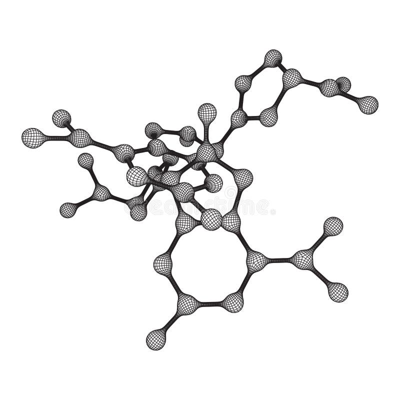Wireframe Mesh Molecule. Connection Structure Stock Vector ...