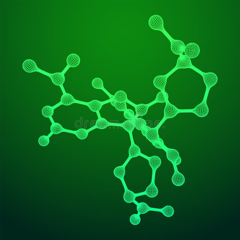 Wireframe Mesh Molecule Connection Structure Stock Vector