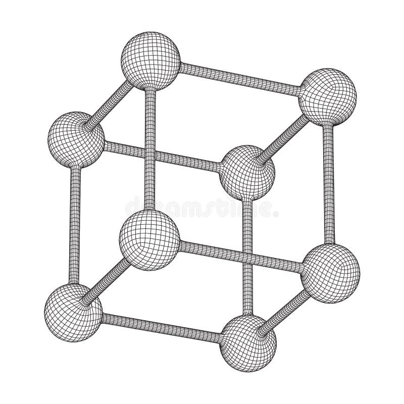Wireframe Mesh Molecule stock vector. Illustration of genetic - 135868093