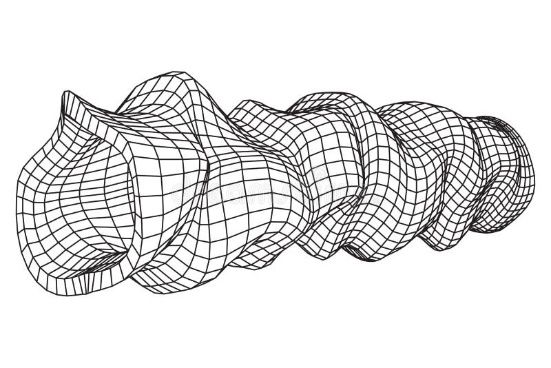 Wireframe Mesh Organic Tube Stock Vector - Illustration of shape ...