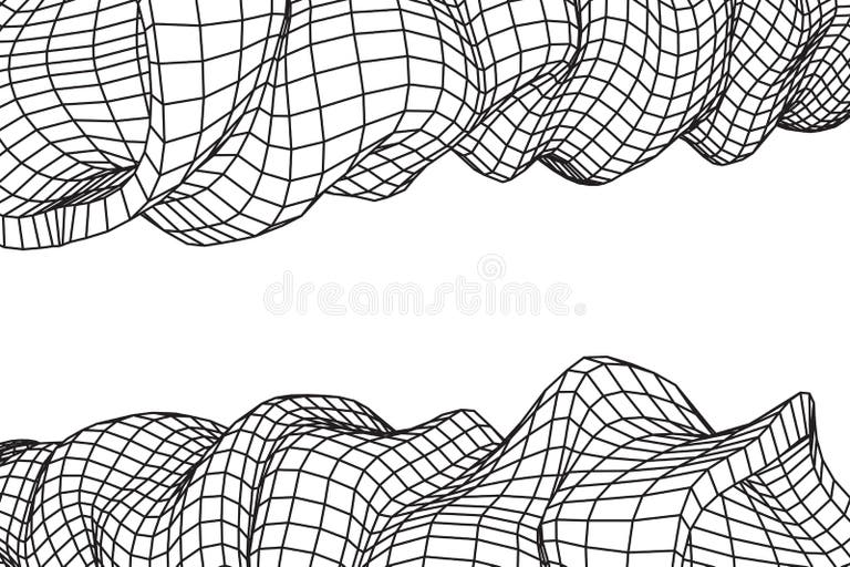 Wireframe Mesh Organic Tube Stock Vector - Illustration of lined, data ...