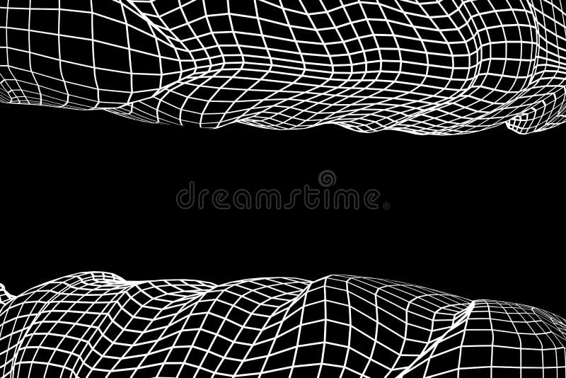 Wireframe Mesh Organic Tube Stock Vector - Illustration of geometric ...