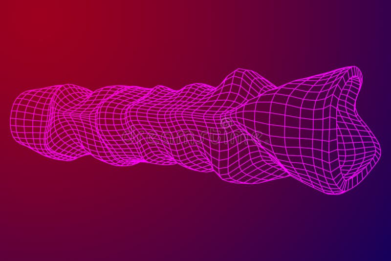 Wireframe Mesh Organic Tube Stock Vector - Illustration of banner, data ...