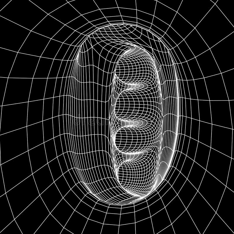 Wireframe Mesh Organic Tube Stock Vector - Illustration of particle ...