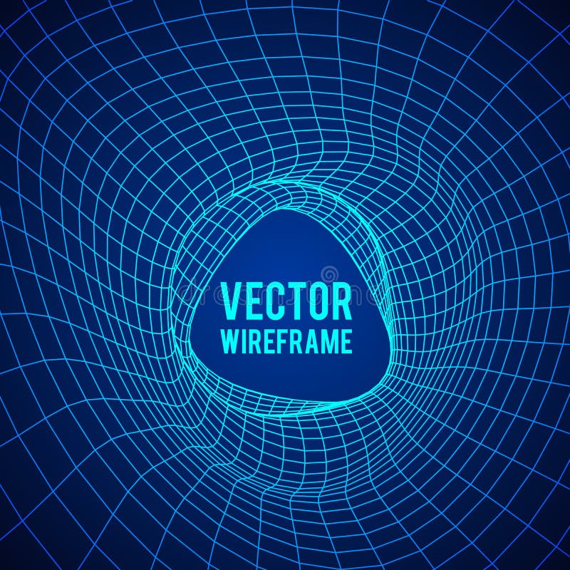 Wireframe Mesh Organic Tube Stock Vector - Illustration of organic ...