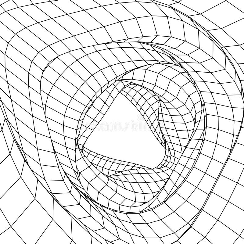 Wireframe Mesh Organic Tube Stock Vector - Illustration of data ...