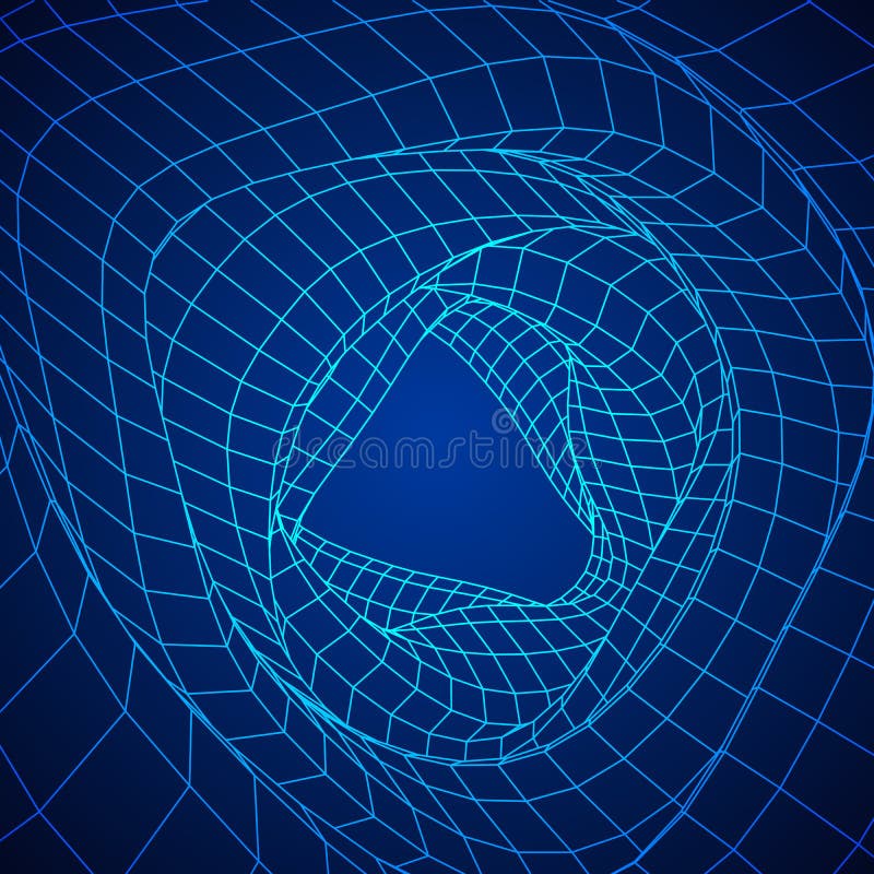 Wireframe Mesh Organic Tube Stock Vector - Illustration of network ...