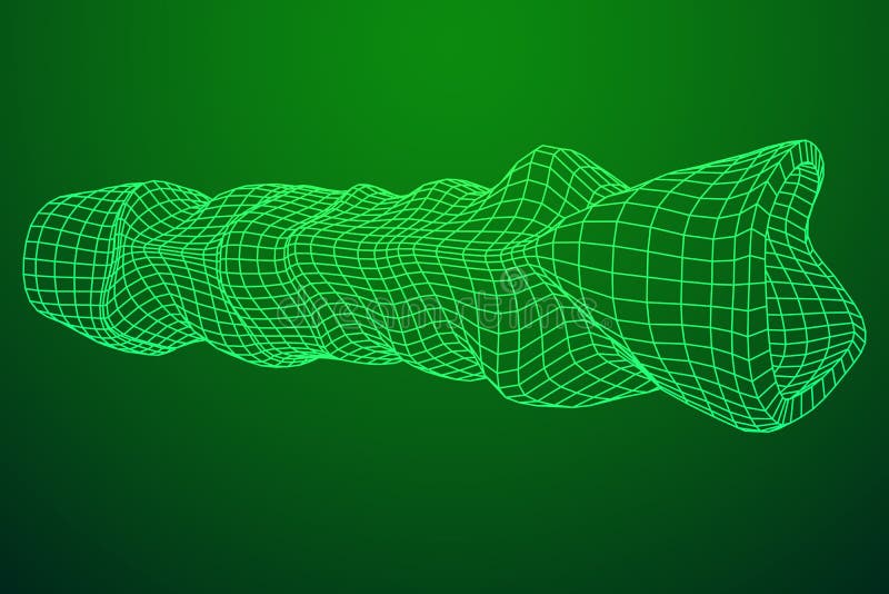 Wireframe Mesh Organic Tube Stock Vector - Illustration of border ...