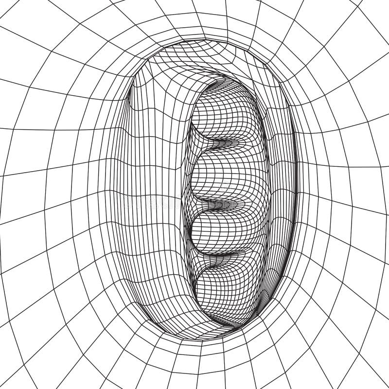 Wireframe Mesh Organic Tube Stock Vector - Illustration of particle ...