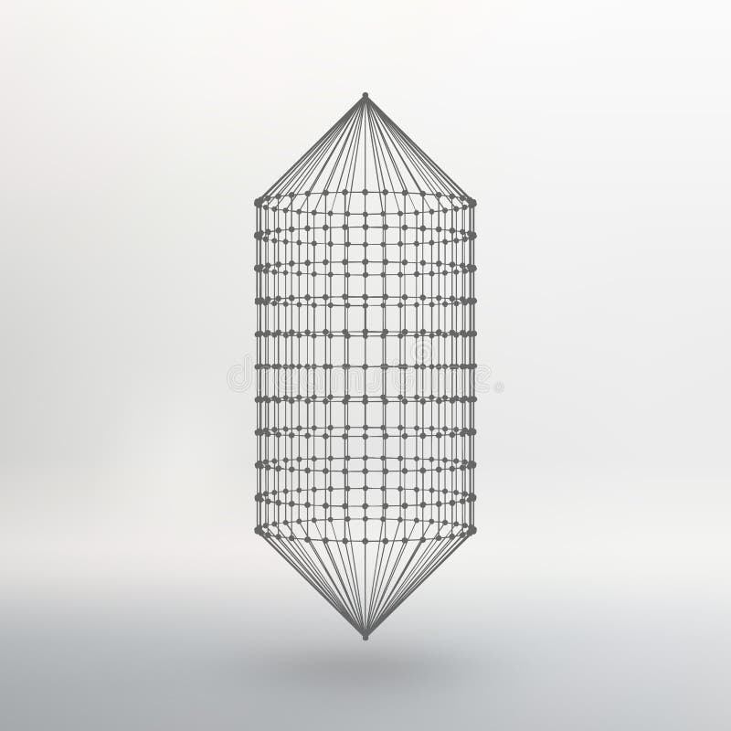 Wireframe Mesh Polygonal Pyramid. Pyramid of the Stock Vector ...