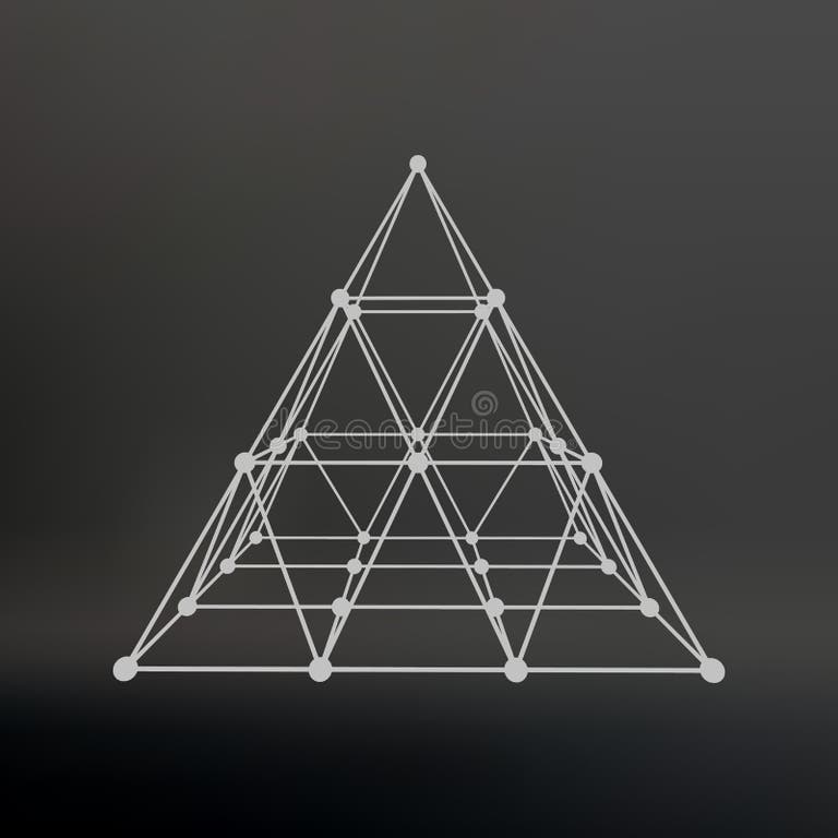 Wireframe Mesh Polygonal Pyramid. Pyramid of the Stock Vector ...