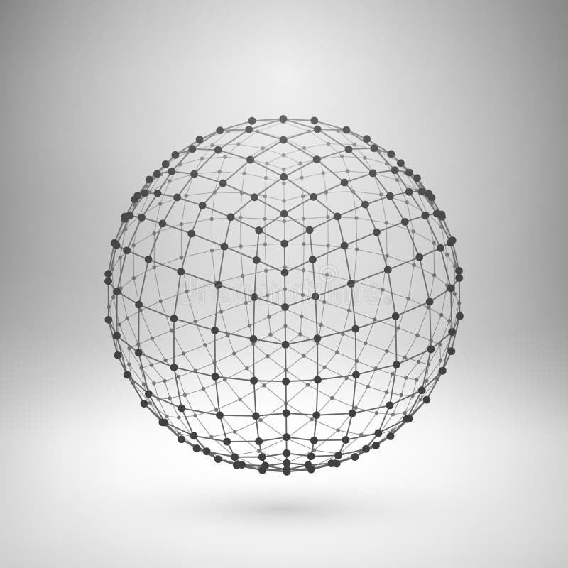 Wireframe Mesh Polygonal Sphere Stock Vector - Illustration of ball ...