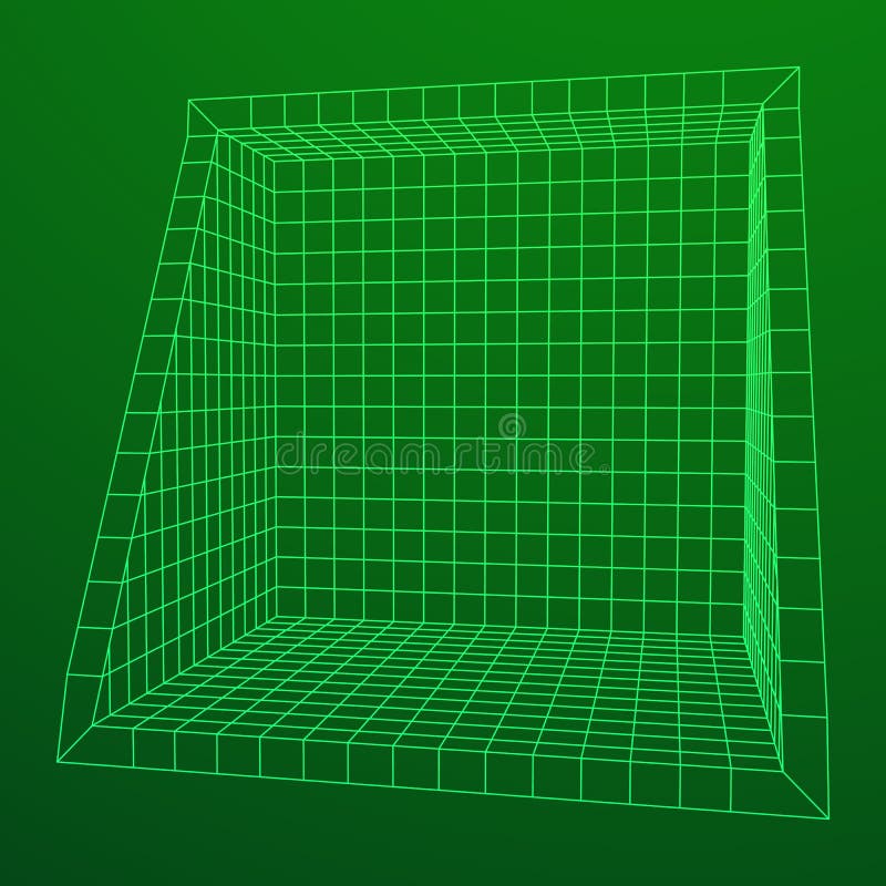 Wireframe Mesh Slice Box stock vector. Illustration of modeling - 98024019