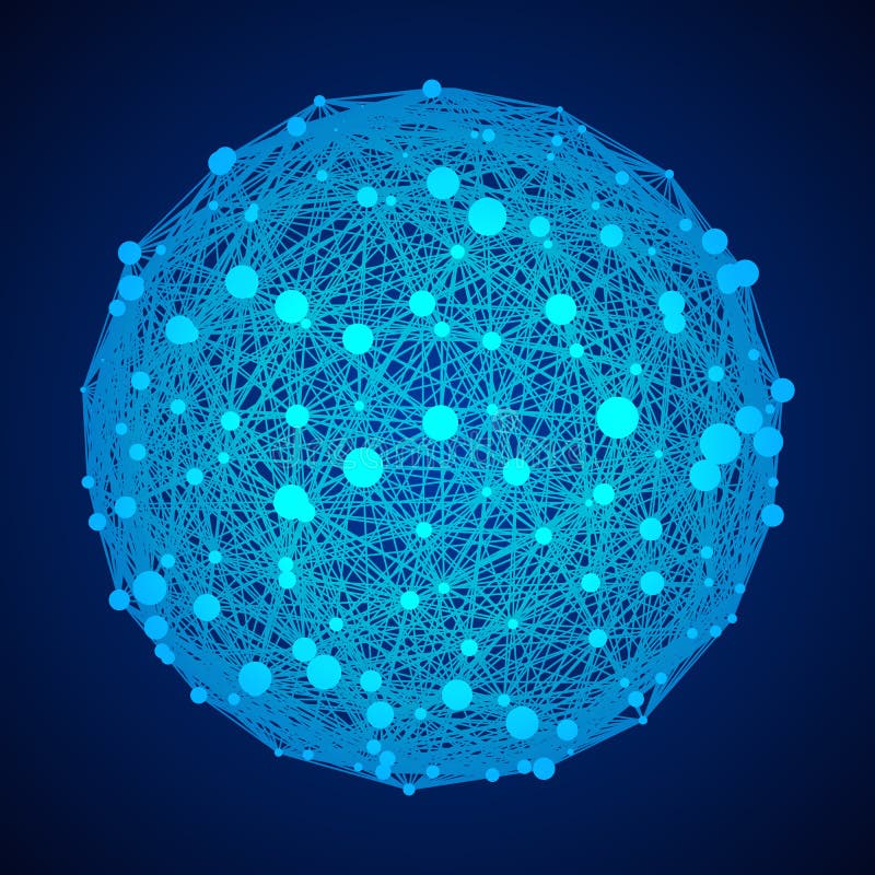Wireframe Mesh Sphere. stock vector. Illustration of connect - 120150763