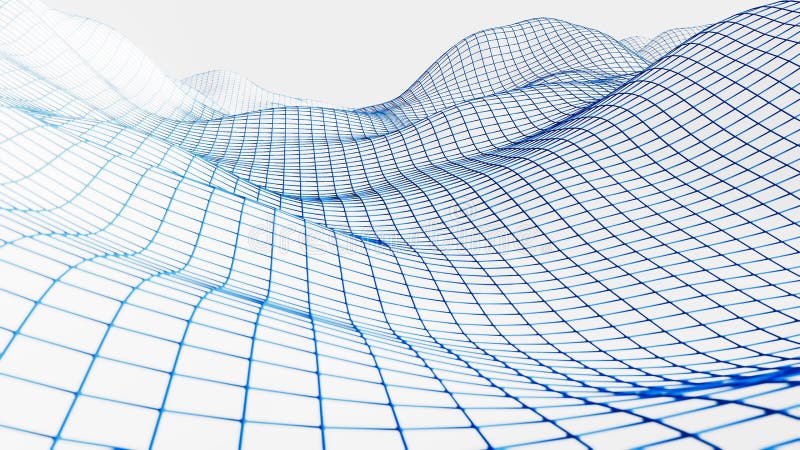 Wireframe mesh surface 3d stock illustration. Illustration of graphic ...