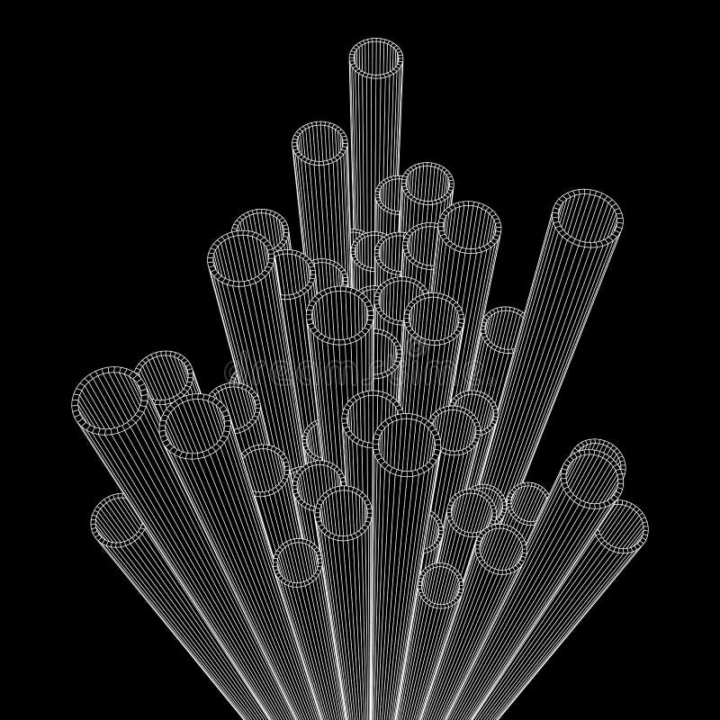 Wireframe Metallurgy Round Tubes Stock Vector - Illustration of element ...