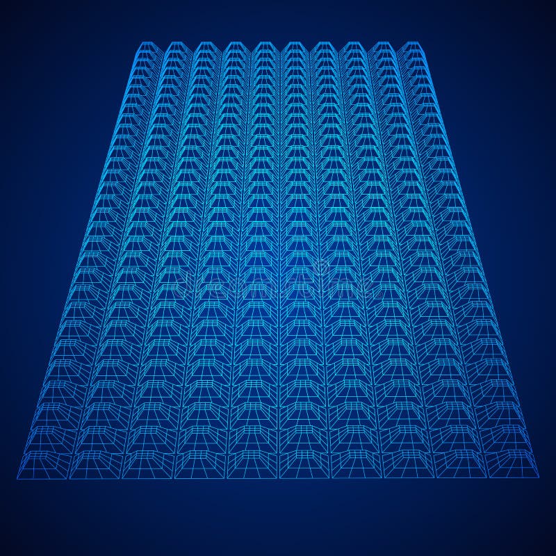 Wireframe Model of Sound Proof Coverage Stock Vector - Illustration of ...