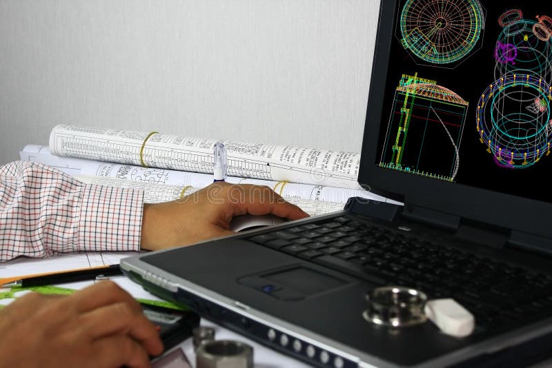 Wireframe Model of Storage Tank Stock Photo - Image of review, computer ...