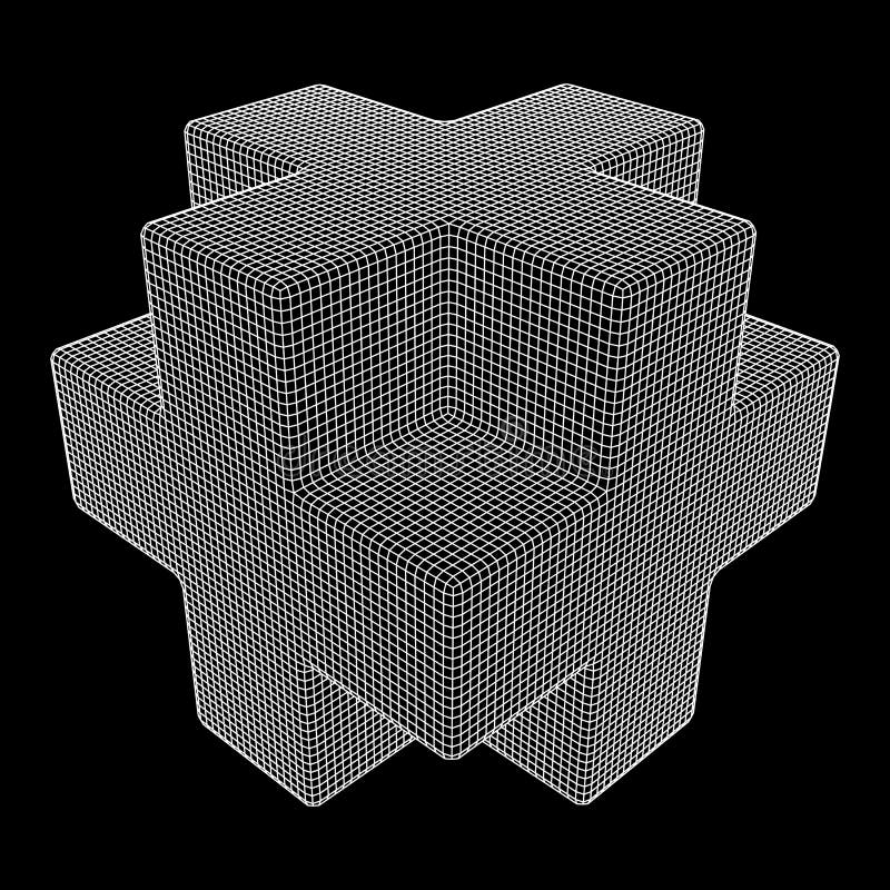 Wireframe Necker Cube stock vector. Illustration of modern - 114983079