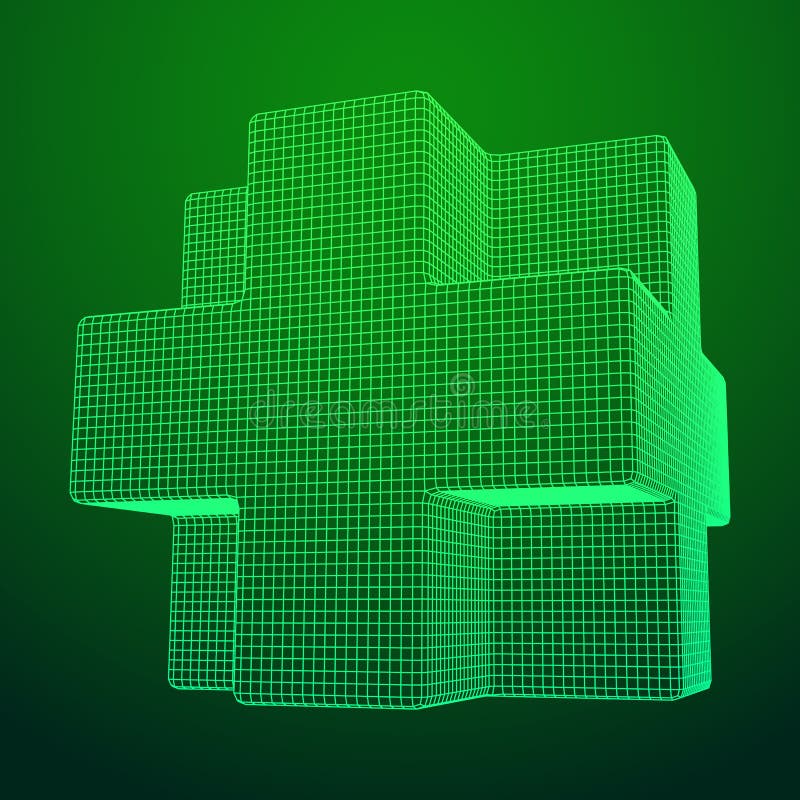 Wireframe Necker Cube stock vector. Illustration of brick - 114983027