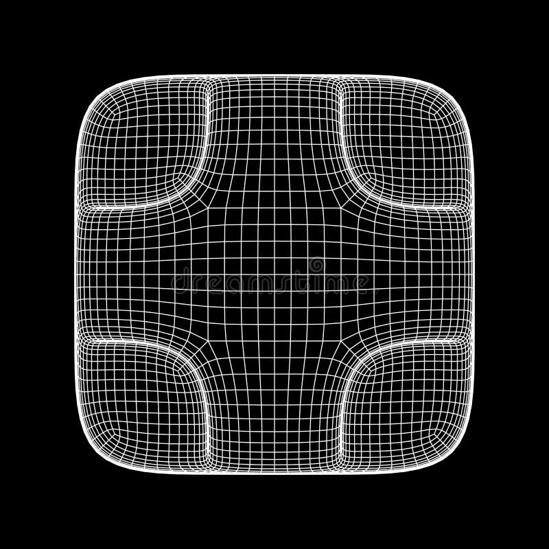 Wireframe Necker Smooth Cube Stock Vector - Illustration of cross ...