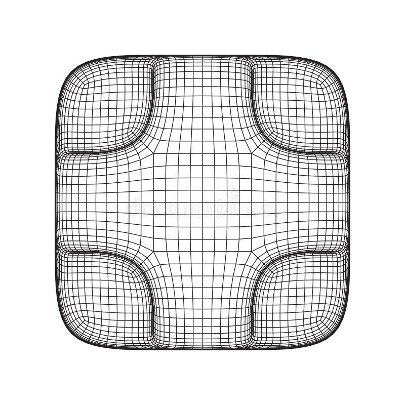 Wireframe Necker Smooth Cube Stock Vector - Illustration of brick ...