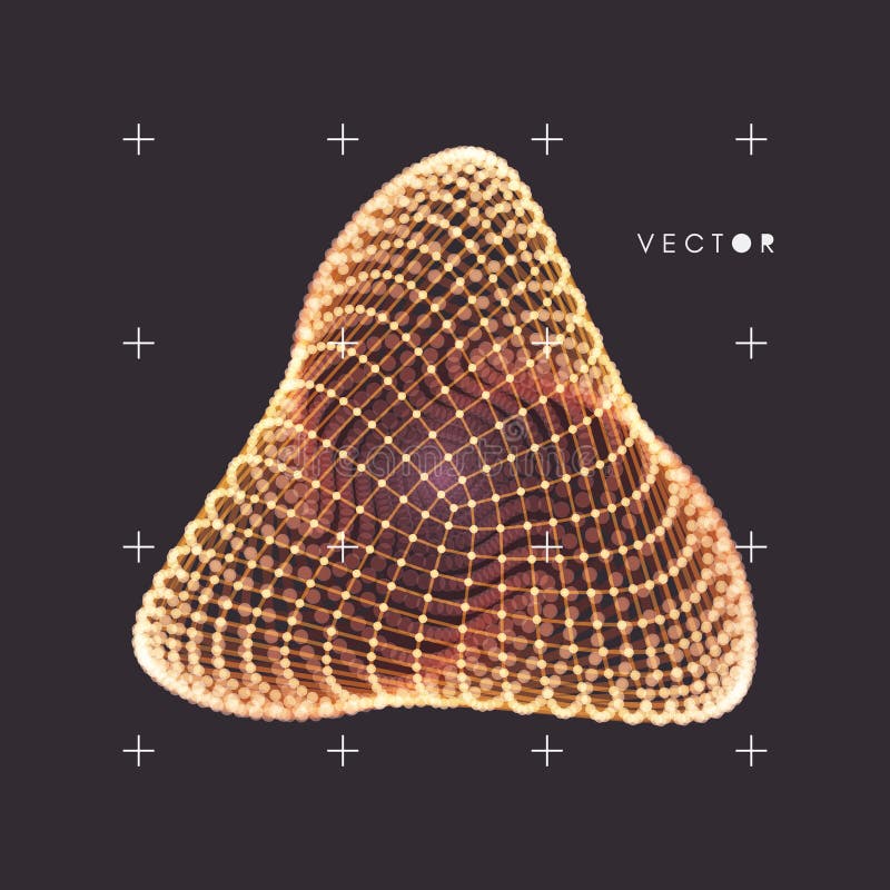 Wireframe Object with Lines and Dots. Abstract 3d Connection Structure Stock Vector ...