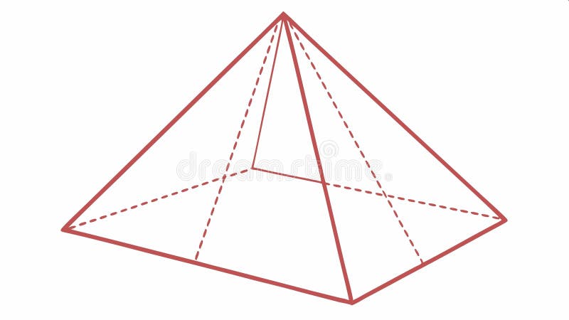 Wireframe Outline Structure of a Triangular Pyramid Vector Design ...