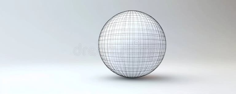 Wireframe Oval Sphere 3D Render, Minimalist Concept, Abstract Design ...