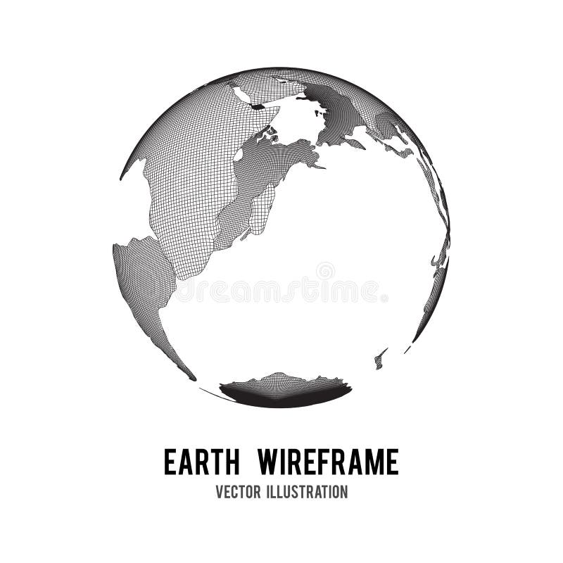 Wireframe Planet Earth Globe Stock Vector - Illustration of ecology ...