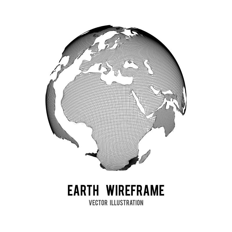 Wireframe Planet Earth Globe Stock Vector - Illustration of global ...