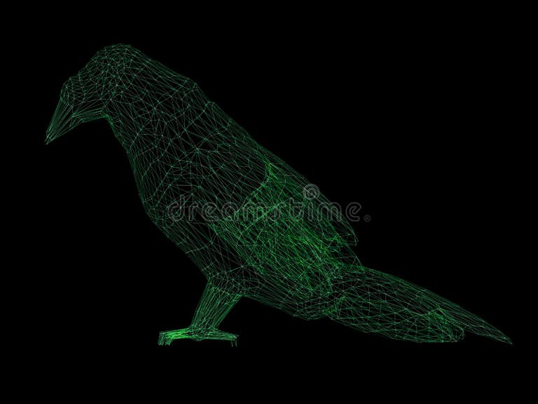 Wireframe polygonal bird stock illustration. Illustration of bird ...