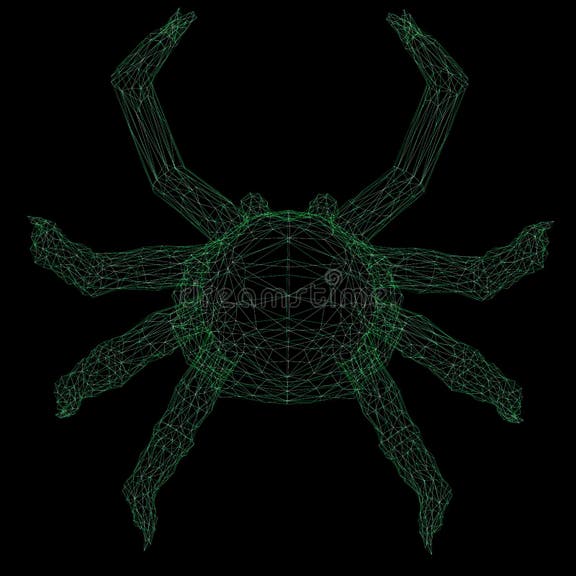 Wireframe polygonal crab stock illustration. Illustration of graphic ...