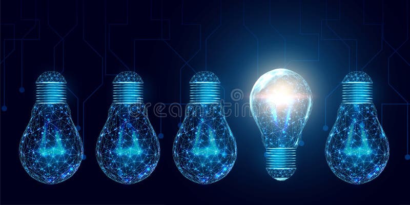 Low Polygon Lightbulb Wireframe Mesh Stock Photos - Free & Royalty-Free ...