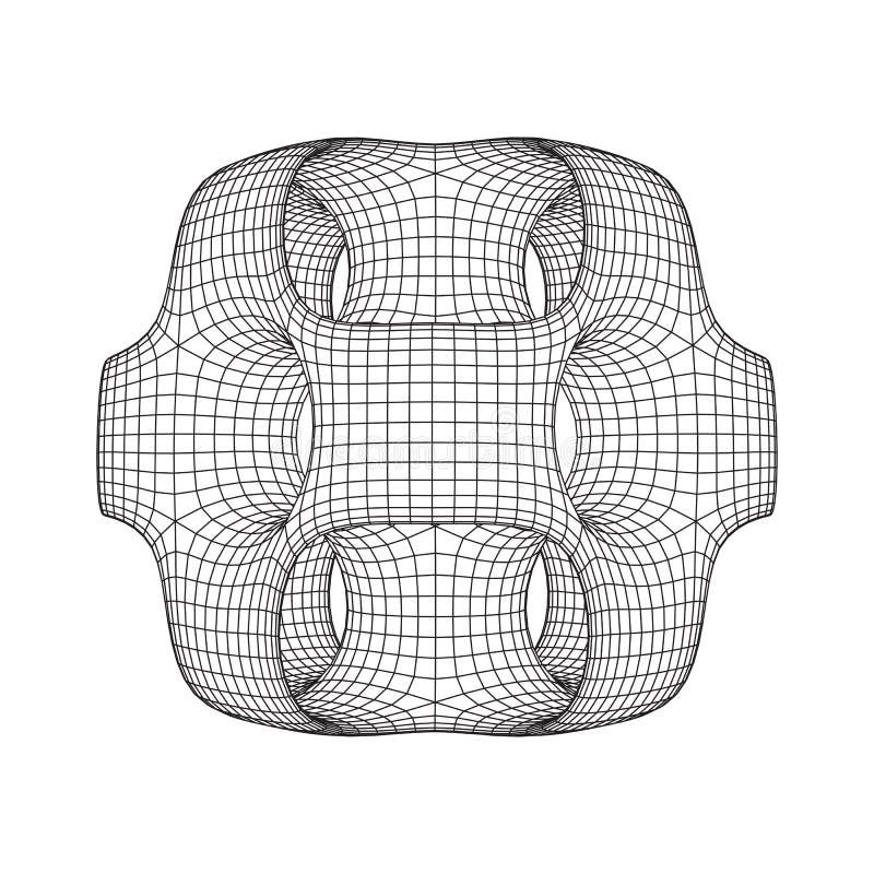 Wireframe Ported Cube stock vector. Illustration of line - 114952757
