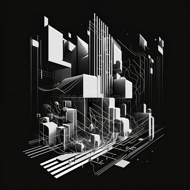 Wireframe Psychedelic Composition. Anti-design Concept of Geometry ...