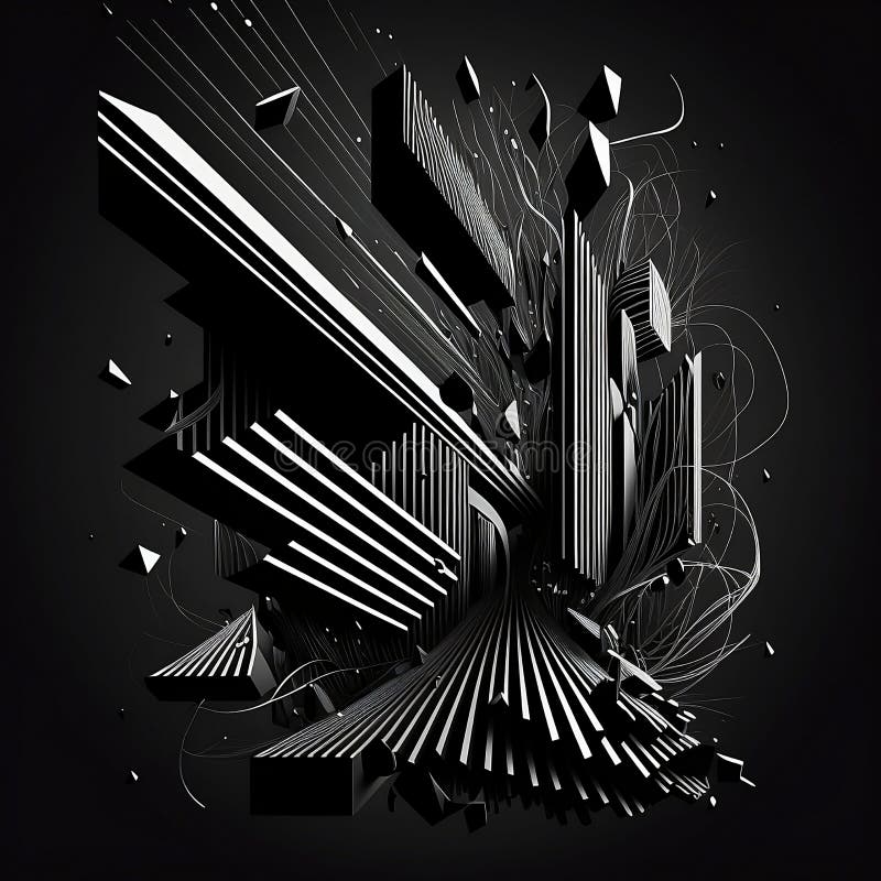 Wireframe Psychedelic Composition. Anti-design Concept of Geometry ...