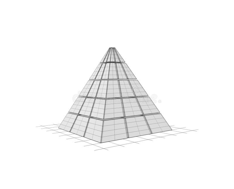 Wireframe of pyramid stock illustration. Illustration of render - 31104129