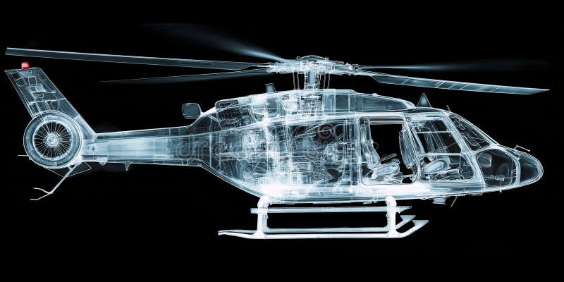 Wireframe Representation of a Modern Helicopter Illustrating Technology ...