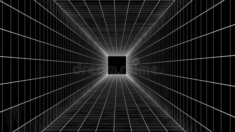 Wireframe Room on the Blue Background. Vector Perspective Grid Stock ...