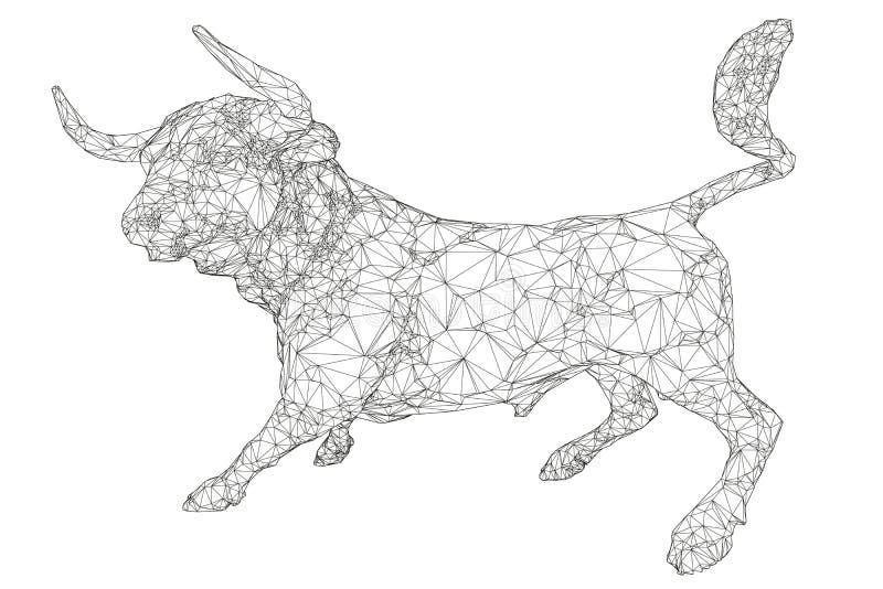 Wireframe Bull Stock Illustrations – 681 Wireframe Bull Stock ...