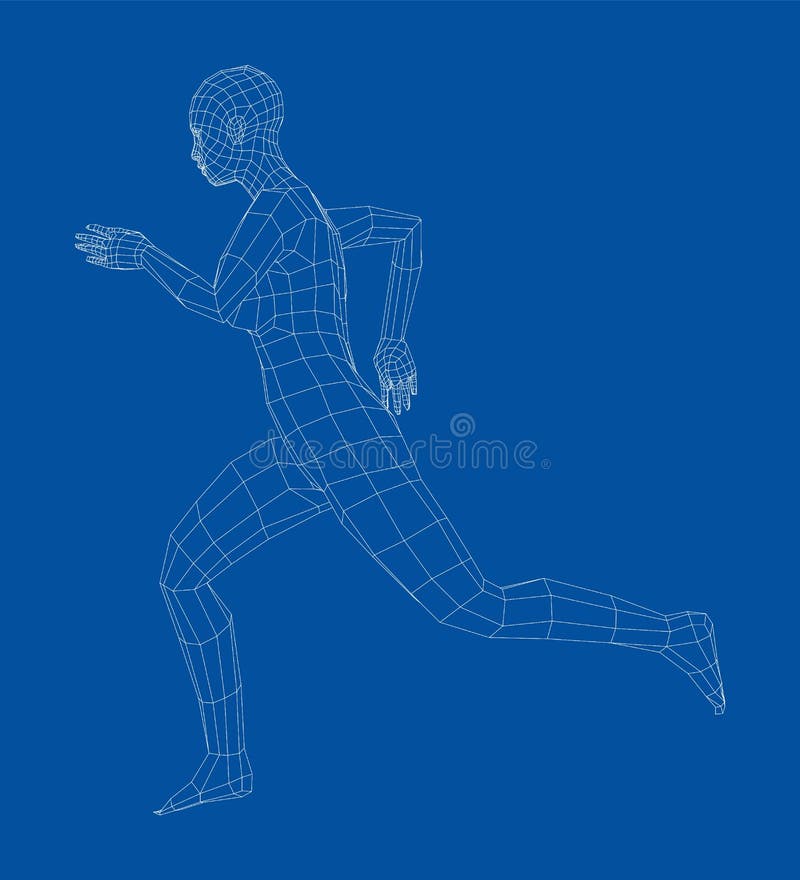 Wireframe Running Woman. Vector Stock Vector - Illustration of sport ...