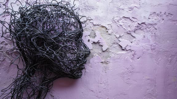 Wireframe Sculpture of a Human Head and Shoulders, Casting Complex ...