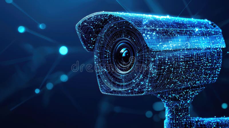 Wireframe Security Camera stock illustration. Illustration of ...