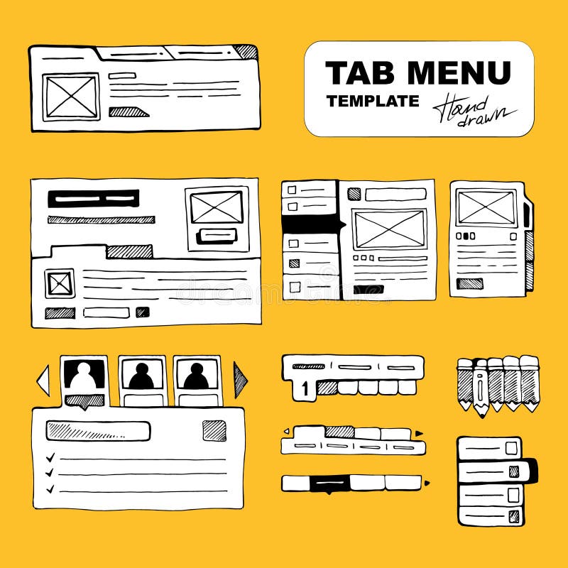 Wireframe sets stock vector. Illustration of navigation - 57625009