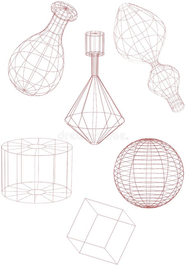 Wireframe Shapes stock vector. Illustration of devise, model - 738166