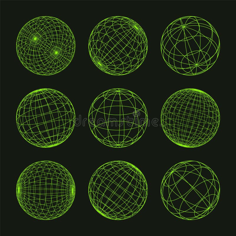 Wireframe Shapes, Lined Torus. Perspective Mesh, 3d Grid. Low Poly ...