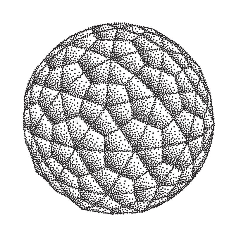 Wireframe Sphere Vector with Stipple Gradient Stock Illustration ...