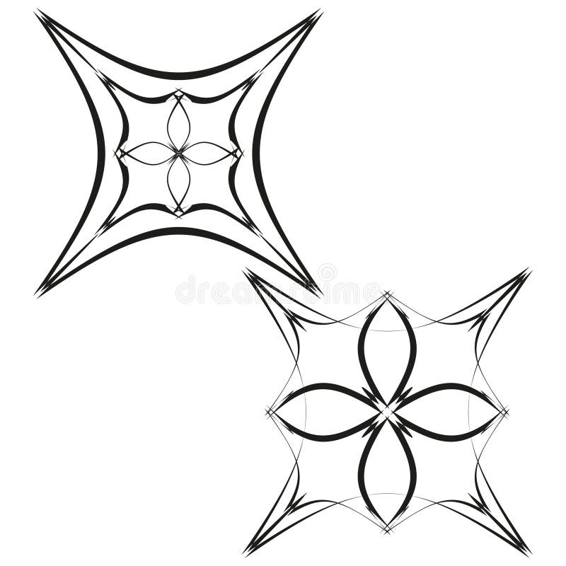 Star Icon Shape. Outline Star Symbol. Hollow Vector Star. Decorative ...